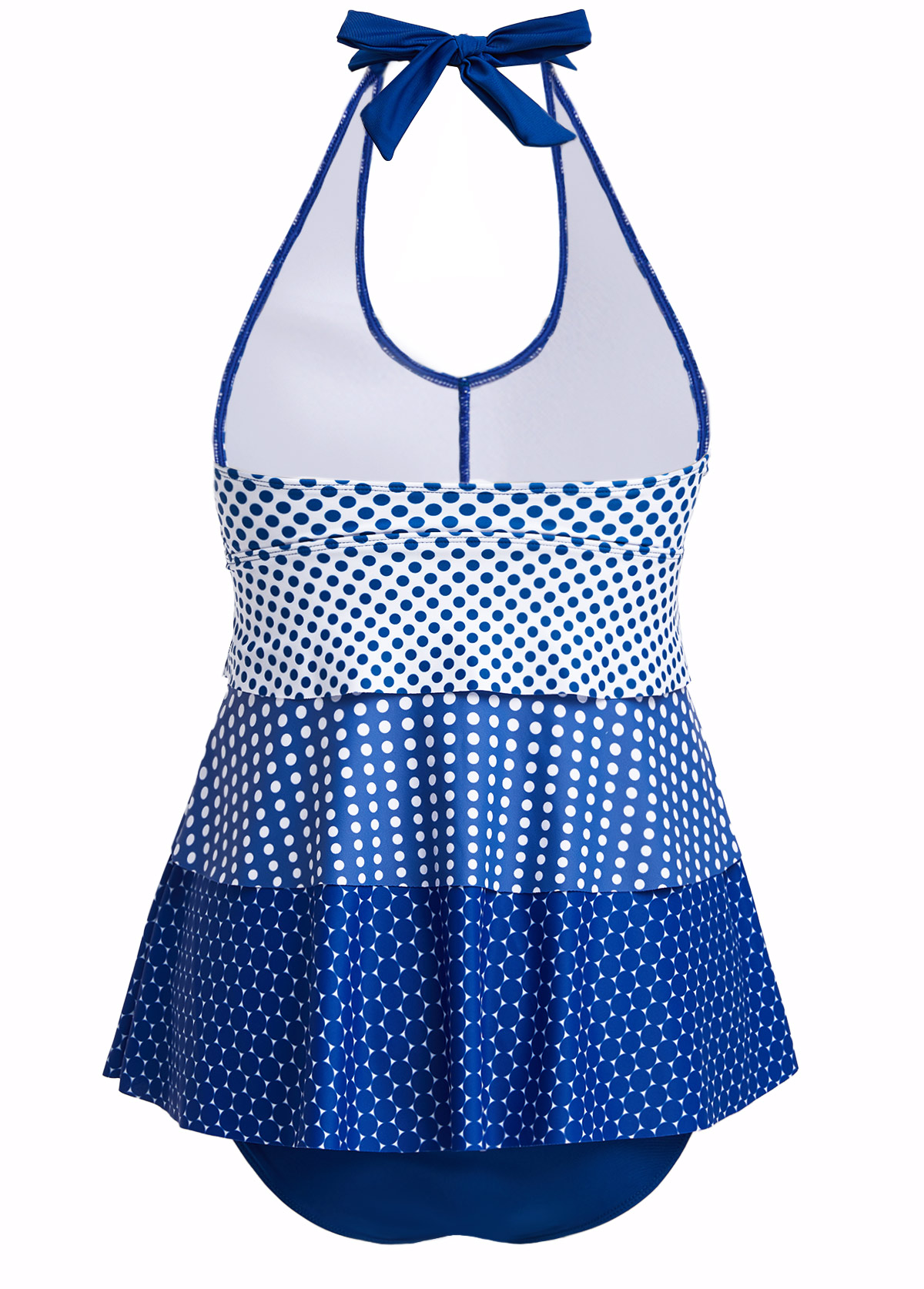 Mid Waisted Polka Dot Layered Sky Blue Tankini Set | Rosewe.com - USD ...