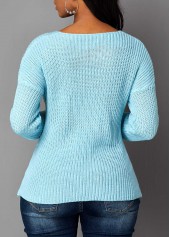 Crossover Hem Cutout Front Long Sleeve Sweater | Rosewe.com - USD $31.87