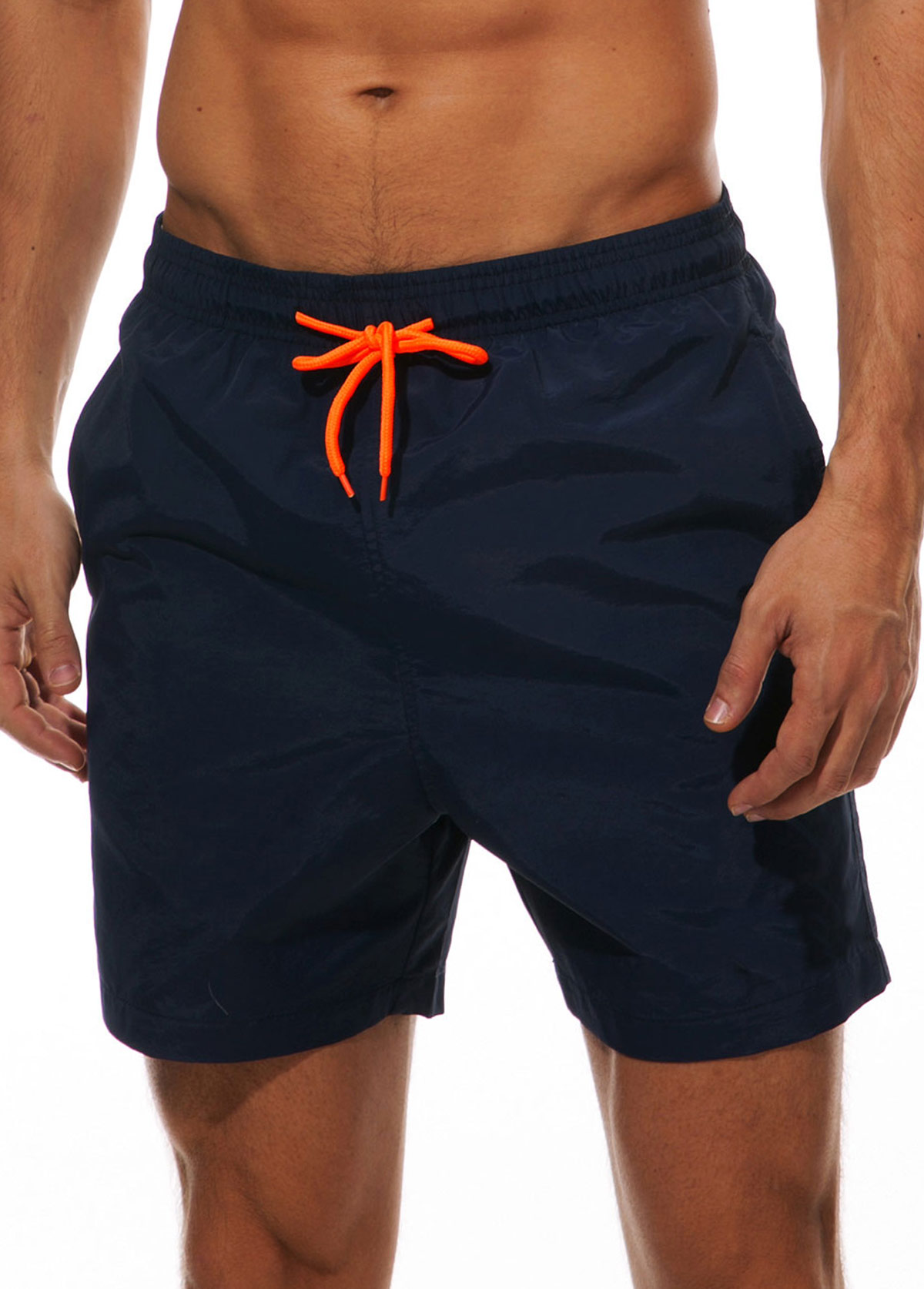 Navy Blue Breathable Mesh Waterproof Swim Trunks for Men | Rosewe.com ...