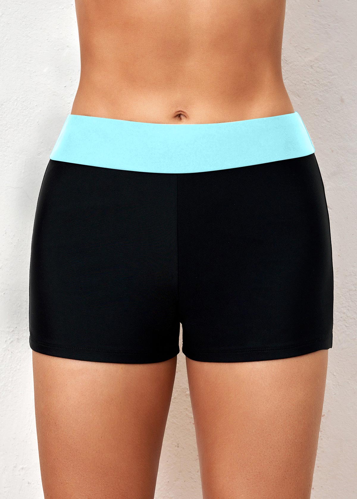 Mid Waisted Contrast Light Blue Swim Shorts | Rosewe.com - USD $21.98