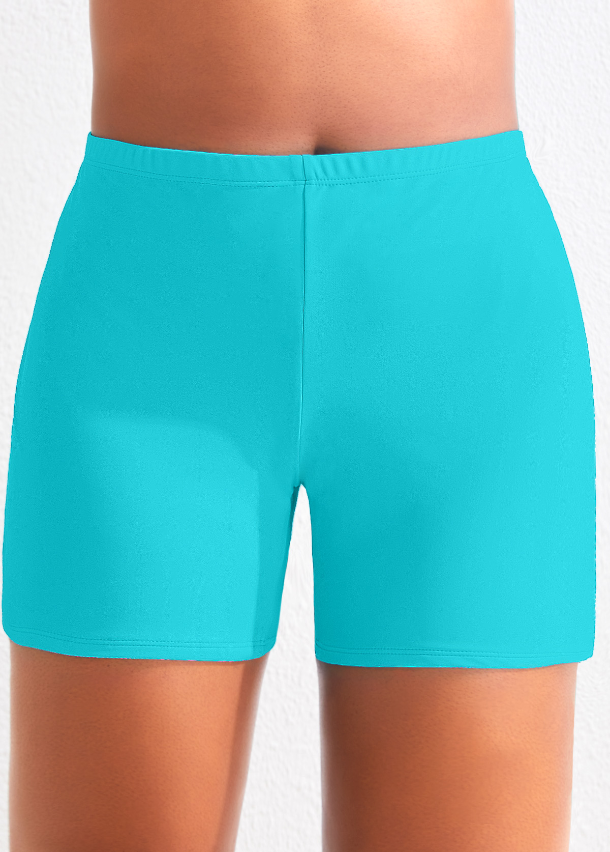 High Waisted Neon Blue Plus Size Swim Shorts | Rosewe.com - USD $23.98