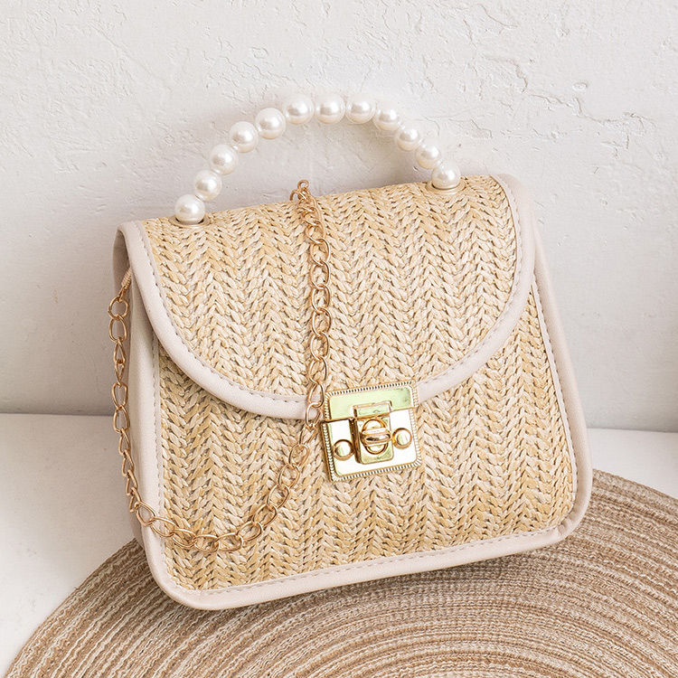 Light Camel Chains Turnlock Shoulder Bag | Rosewe.com - USD $15.98