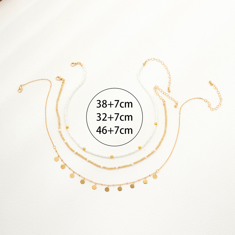 Beaded Tassel Gold Plastic Necklace Set | Rosewe.com - USD $12.98