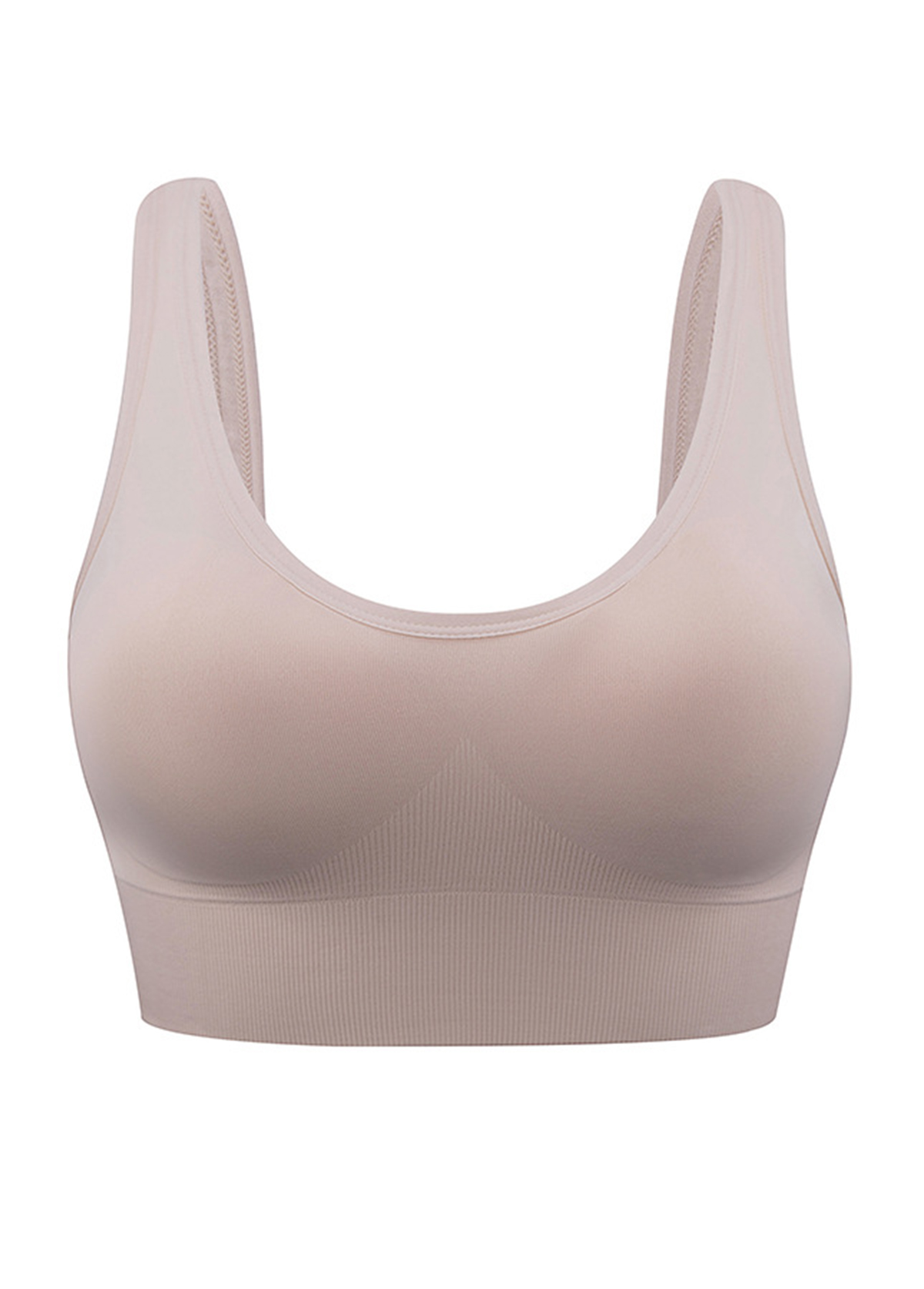 Skin Color Scoop Seamless Sports Bra | Rosewe.com - USD $23.98