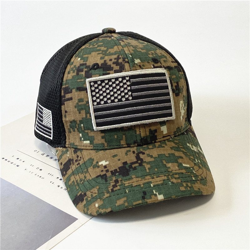 American Flag Camouflage Print Olive Green Hat Baseball Cap | Rosewe ...