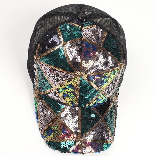 Sequin Geometric Print Turquoise Hat Baseball Cap | Rosewe.com - USD $14.98