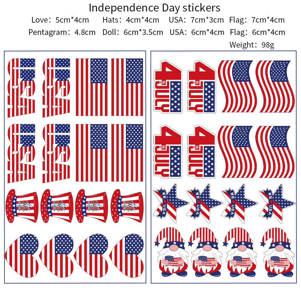 American Flag One Set Sticker Red Decorative Stickers | Rosewe.com ...