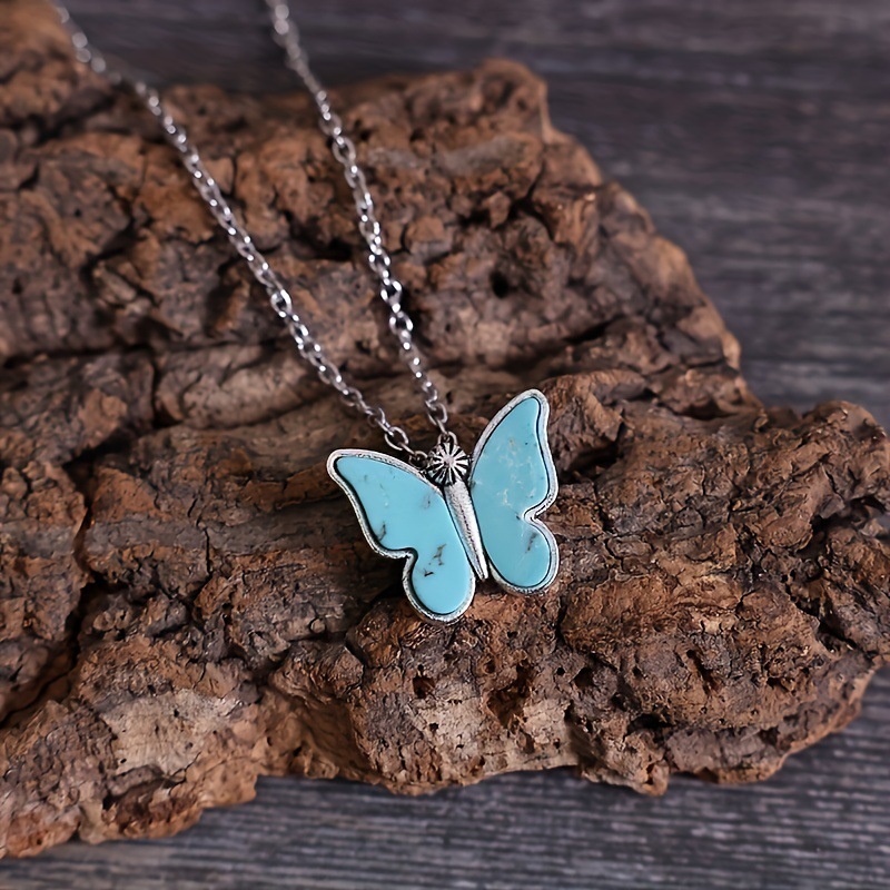 Mint Green Alloy Butterfly Design Necklace | Rosewe.com - USD $9.98