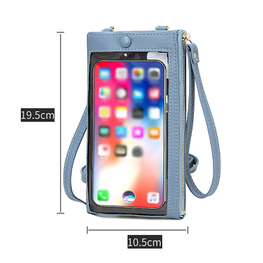 PU Dusty Blue Zip Crossbody Bag | Rosewe.com - USD $19.98