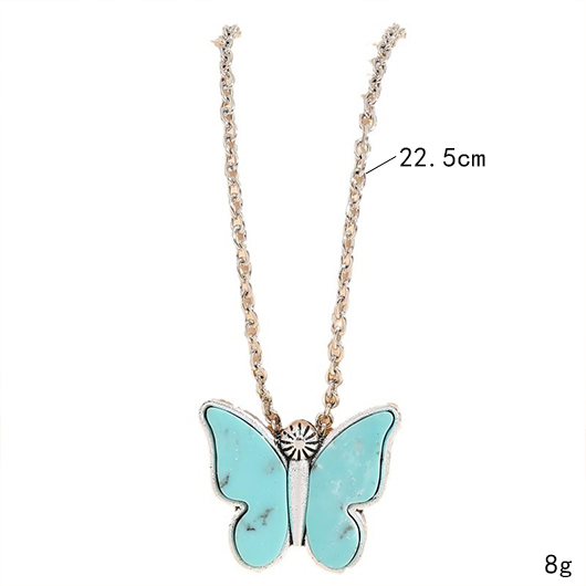 Mint Green Alloy Butterfly Design Necklace | Rosewe.com - USD $9.98