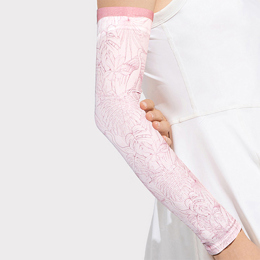 Pink Above Elbow Plants Print Sun Protection Gloves | Rosewe.com - USD ...