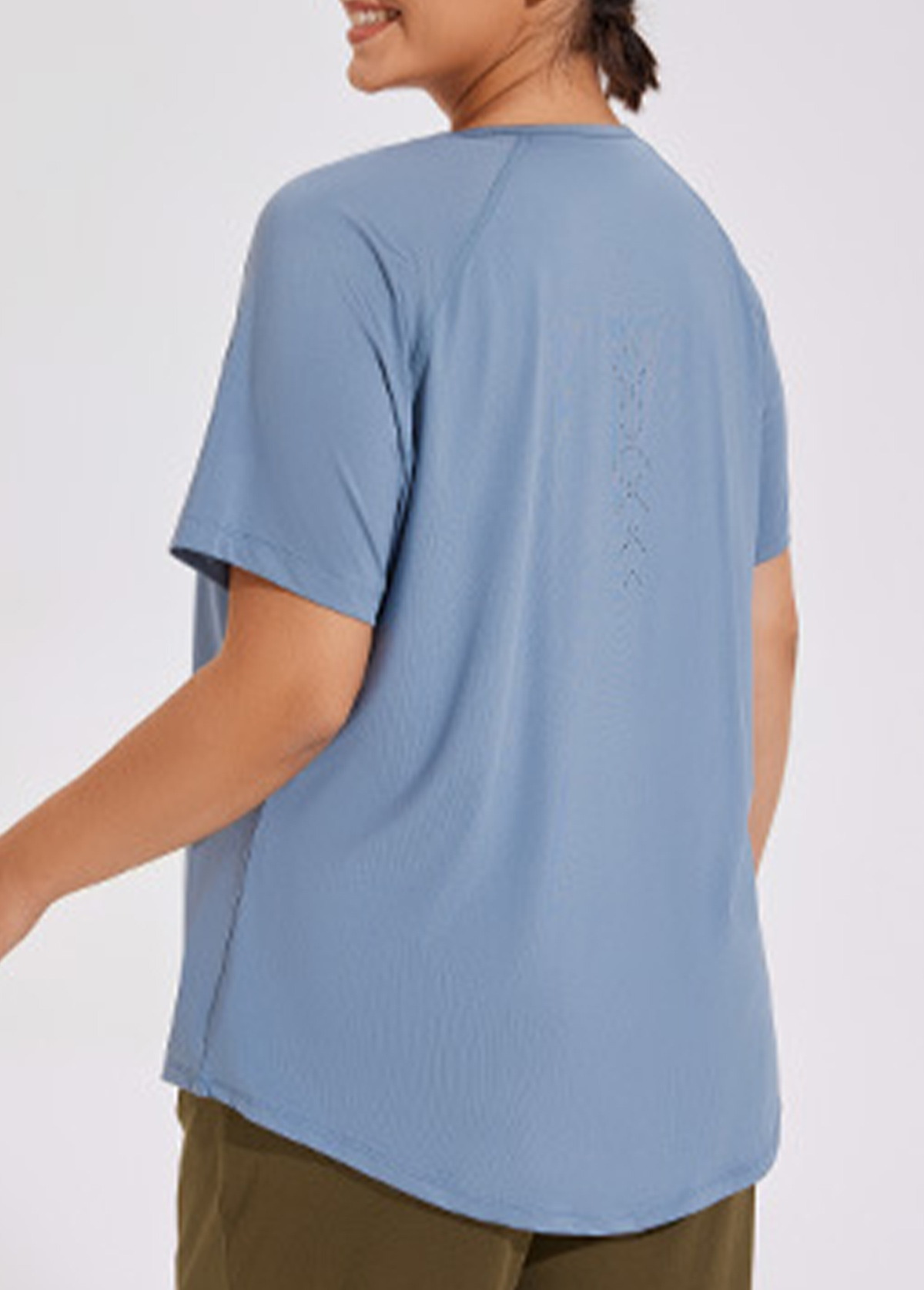 Plus Size Short Sleeve Dusty Blue T Shirt | Rosewe.com - USD $32.98