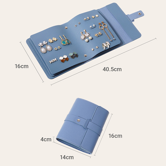 Dusty Blue Hasp Leather Storage Bag Jewelry Organizer | Rosewe.com ...