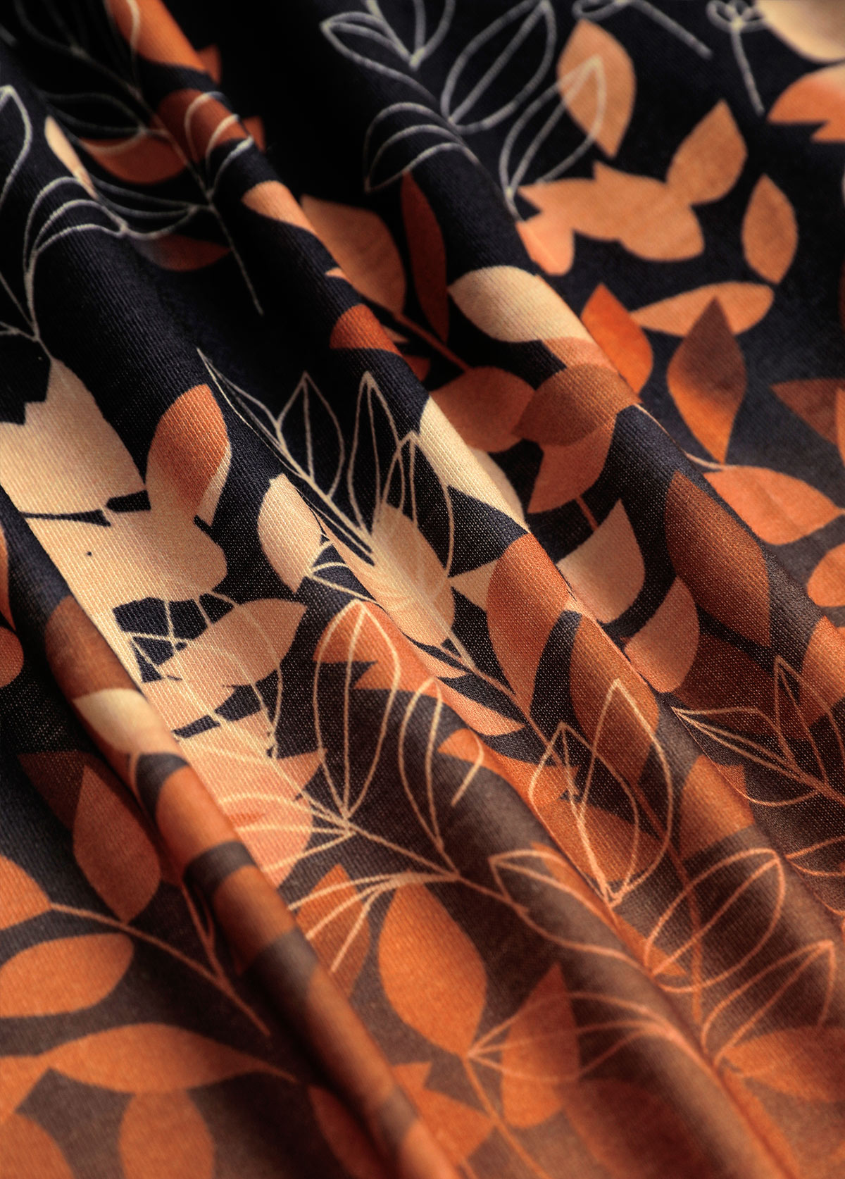 Black Plus Size Leaf Print Light Cardigan | Rosewe.com - USD $33.98