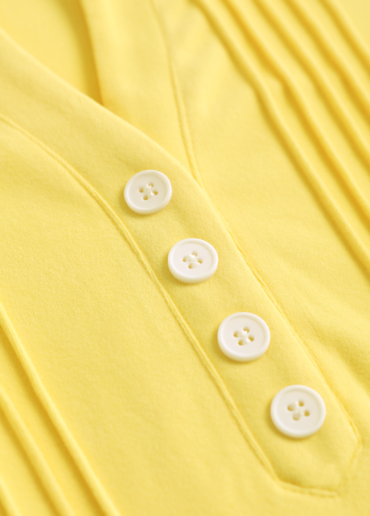 Embroidery Light Yellow Long Sleeve Split Neck T Shirt | Rosewe.com ...