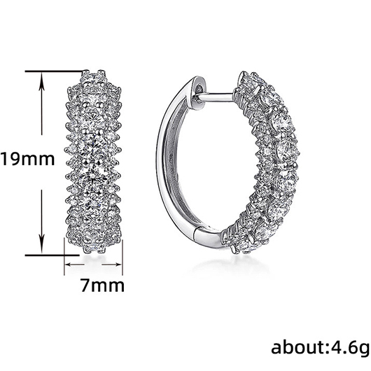 Copper Silver Detail Round Rhinestone Earrings | Rosewe.com - USD $9.98