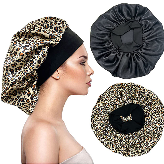 Black Fiber Leopard Hair Drying Cap | Rosewe.com - USD $8.98