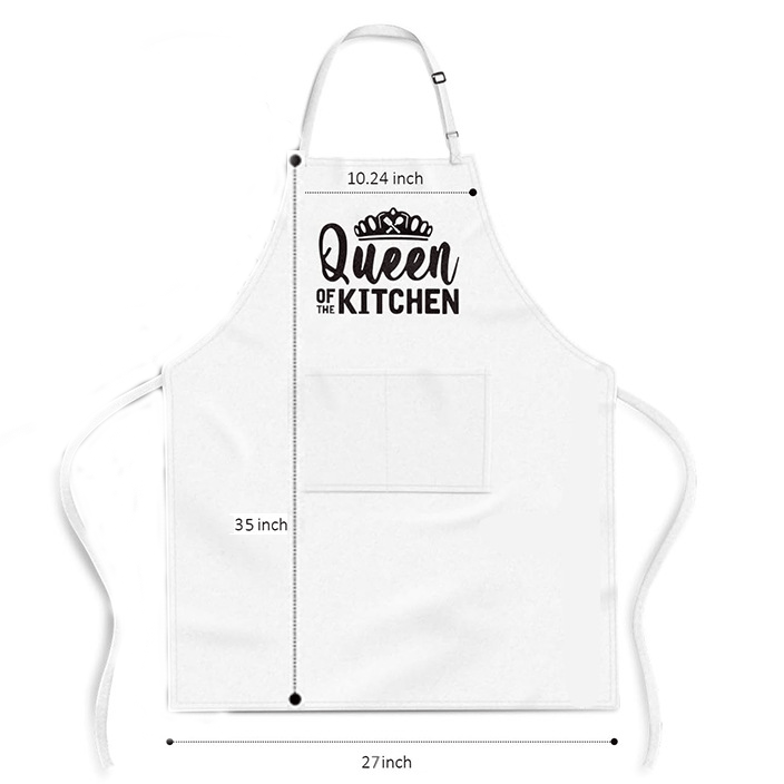 White Letter Polyester Material Print Apron | Rosewe.com - USD $15.98