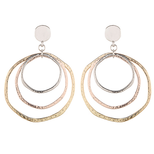 Champagne Round Design Alloy Geometric Earrings | Rosewe.com - USD $9.98