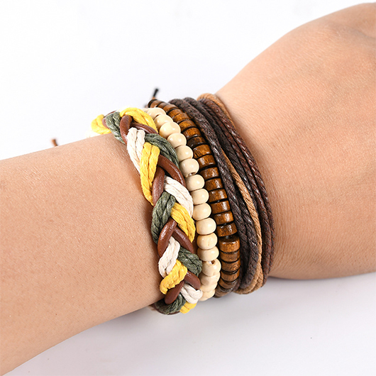 Multi Color Beaded Geometric Faux Leather Bracelets | Rosewe.com - USD ...