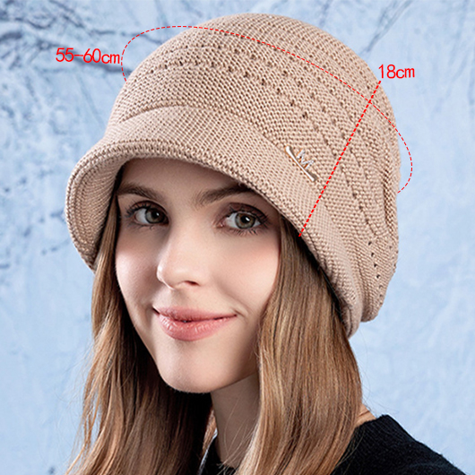 Knitted Acrylic Detail Light Coffee Hat | Rosewe.com - USD $18.98
