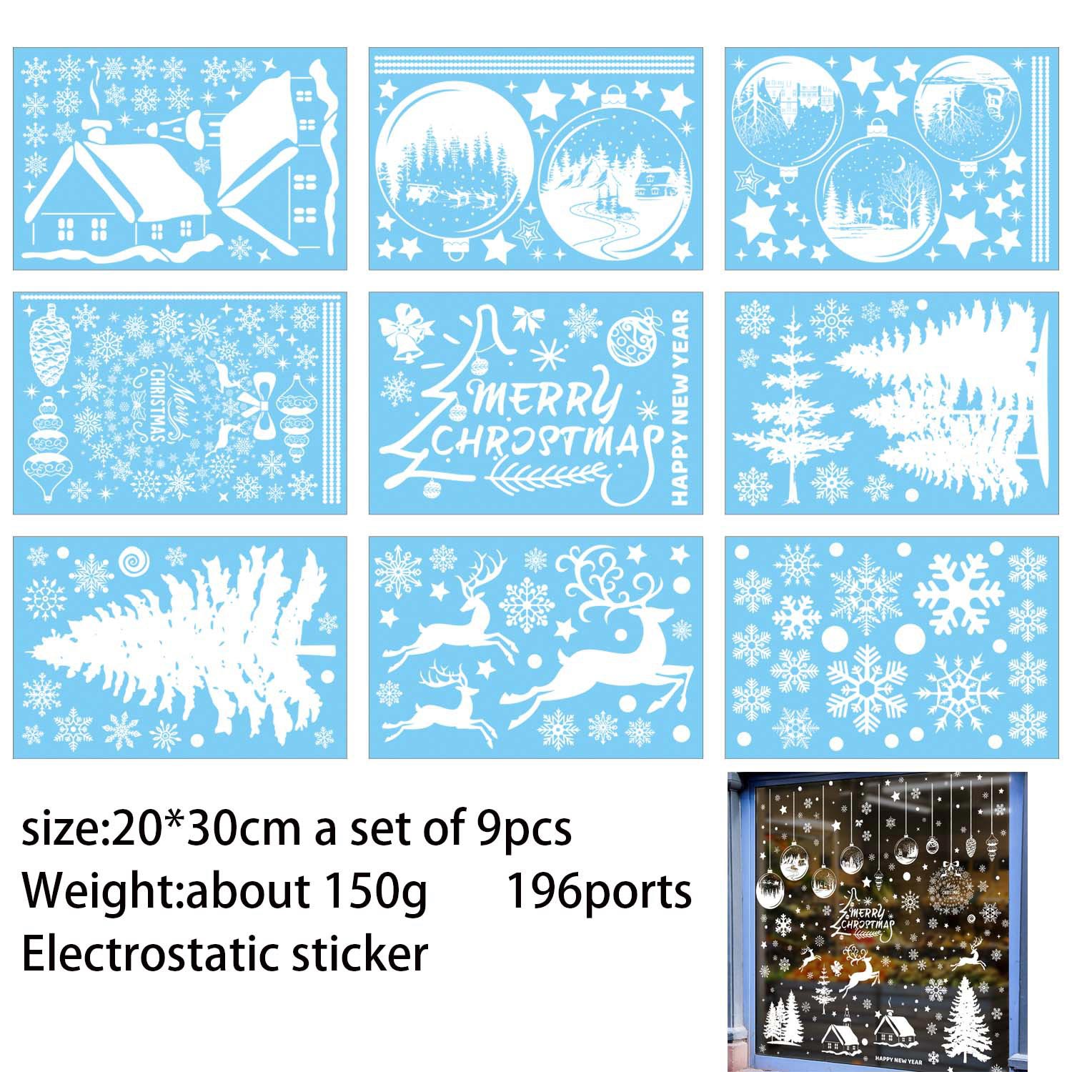 Christmas PVC Detail White Glass Stickers | Rosewe.com - USD $12.98