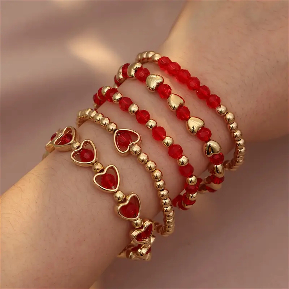 Acrylic Detail Stretch Red Color Bracelets | Rosewe.com - USD $19.98