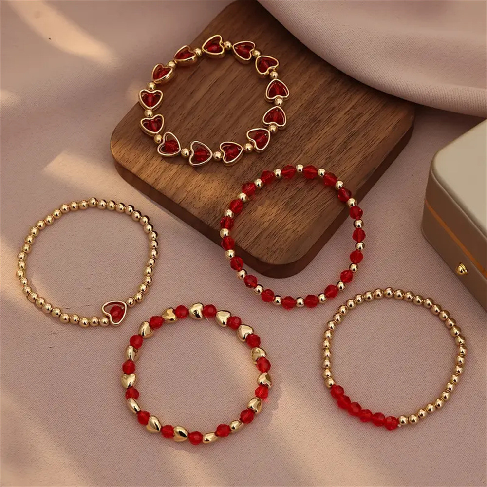 Acrylic Detail Stretch Red Color Bracelets | Rosewe.com - USD $19.98