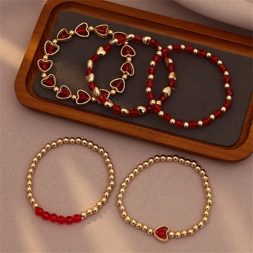 Acrylic Detail Stretch Red Color Bracelets | Rosewe.com - USD $19.98