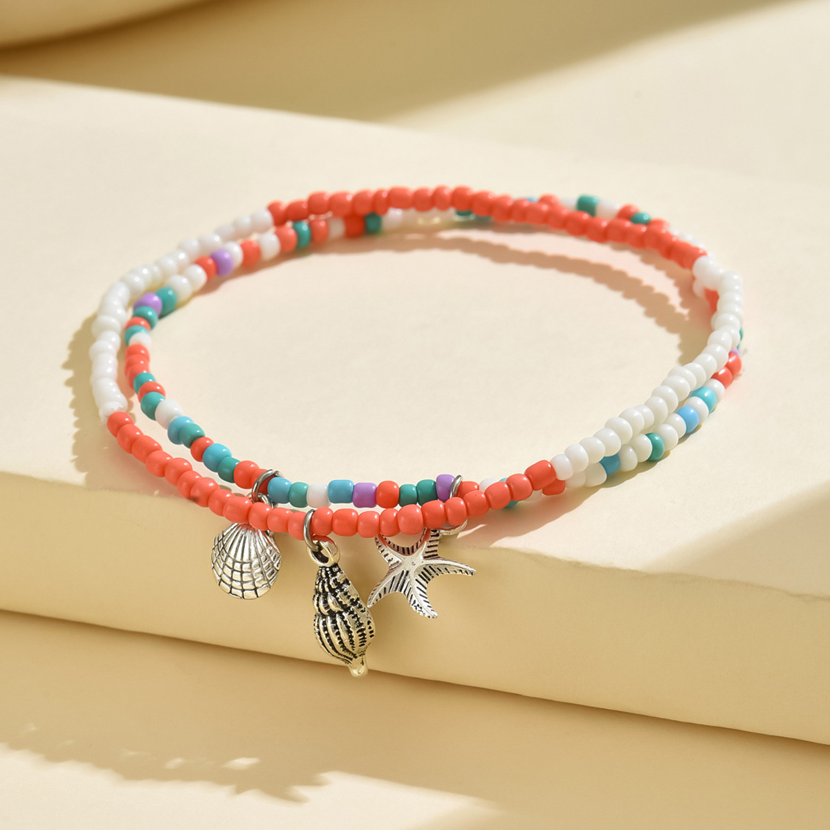 Neon Red Color Shell Alloy Material Anklets | Rosewe.com - USD $11.98