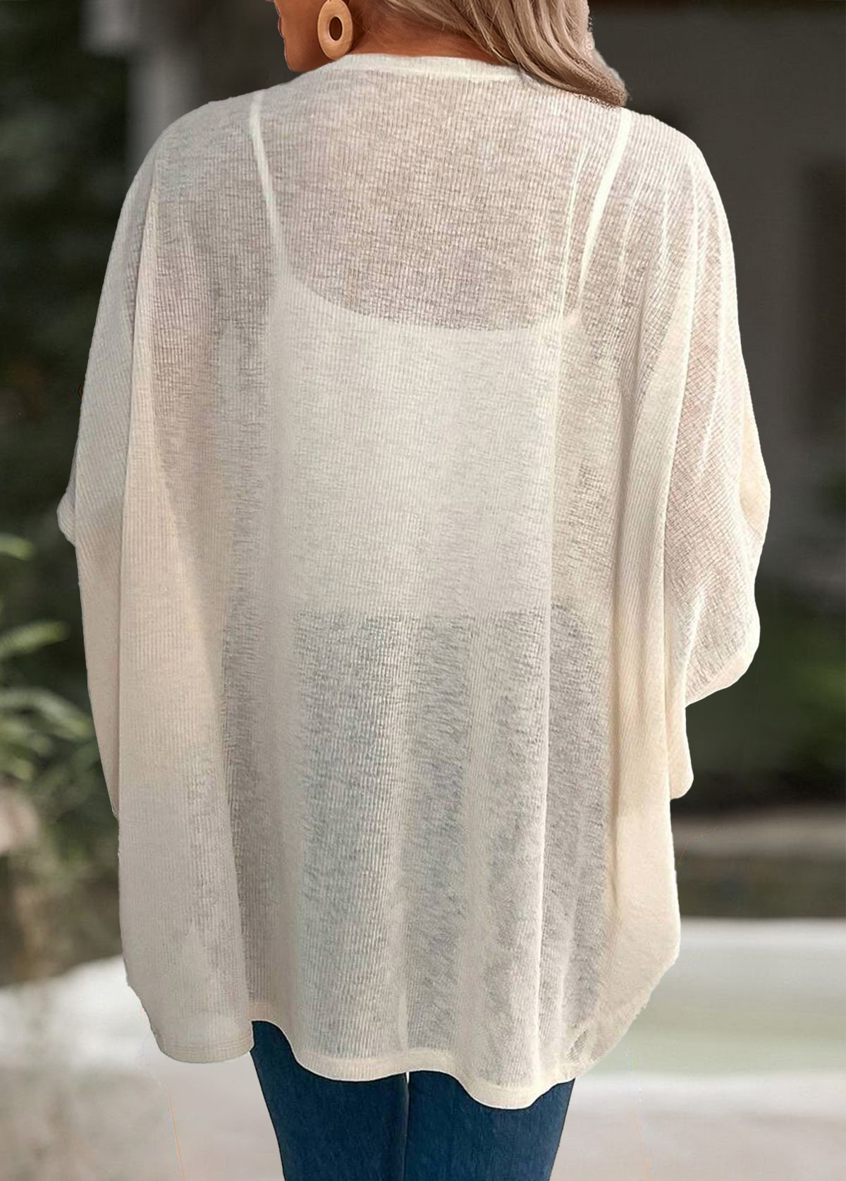 Beige Half Sleeve Tunic Light Cardigan | Rosewe.com - USD $29.98